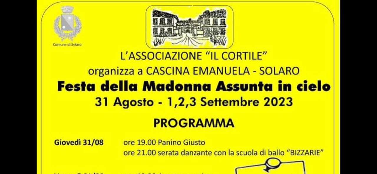 Festa a Cascina Emanuela nel fine settimana - Prima Saronno